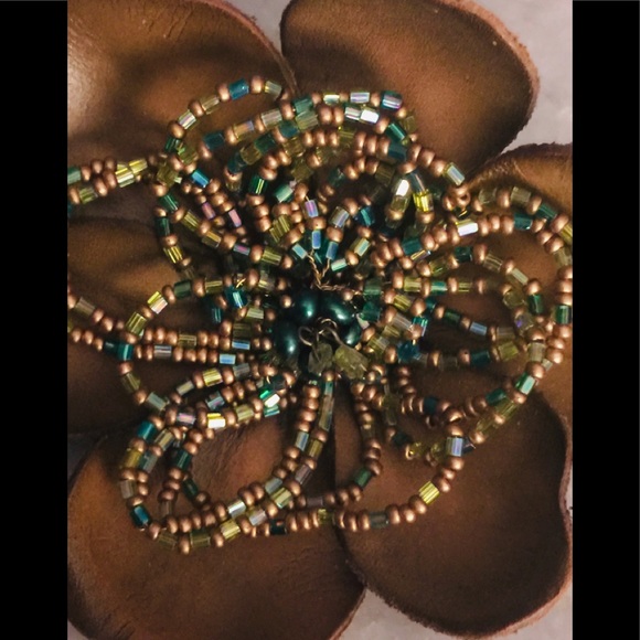 Kenneth Cole | Jewelry | Kenneth Cole Leather Beaded Flower Pin Brooche ...